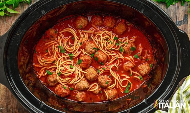 Easy Crock Pot Spaghetti Recipe - The Slow Roasted Italian