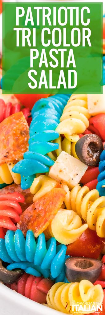 Patriotic Tri Color Pasta Salad - The Slow Roasted Italian