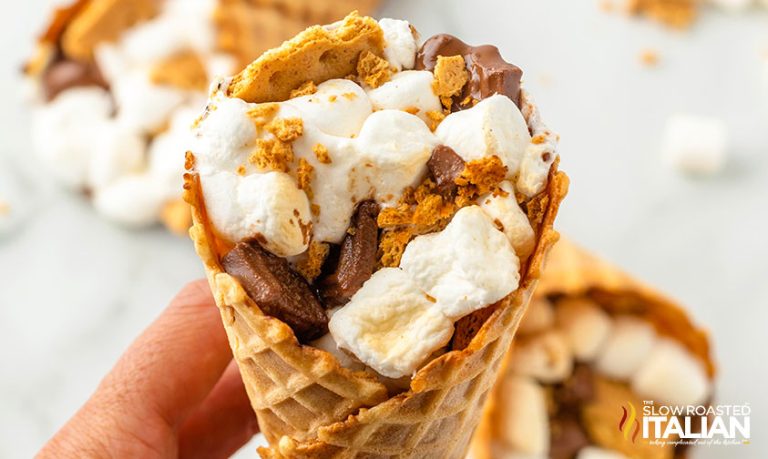 Campfire Smores Cones - The Slow Roasted Italian