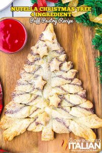 Nutella Christmas Tree (4 Ingredient Puff Pastry Recipe) - The Slow ...