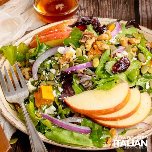 Harvest Fall Salad Recipe With Honey Vinaigrette - The Slow Roasted Italian
