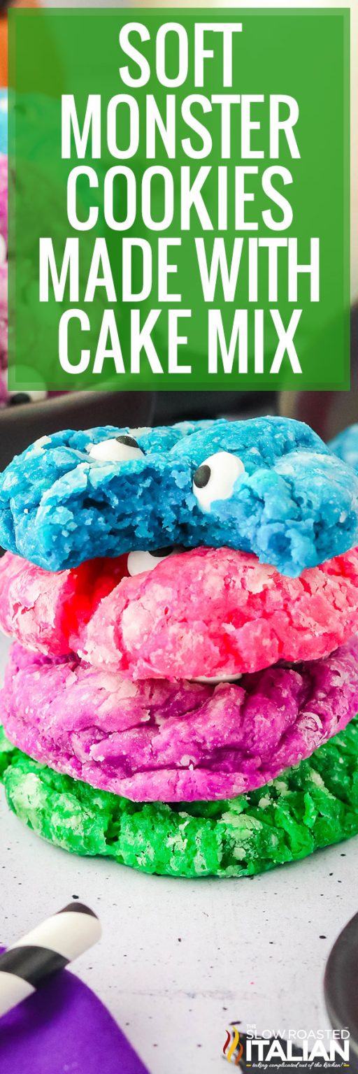 Soft Monster Cookies (Made with Cake Mix!) - The Slow Roasted Italian
