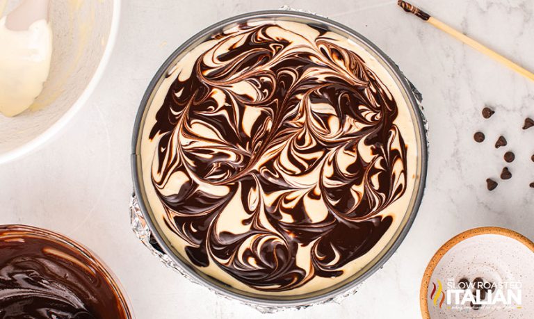 Chocolate Swirl Cheesecake - The Slow Roasted Italian