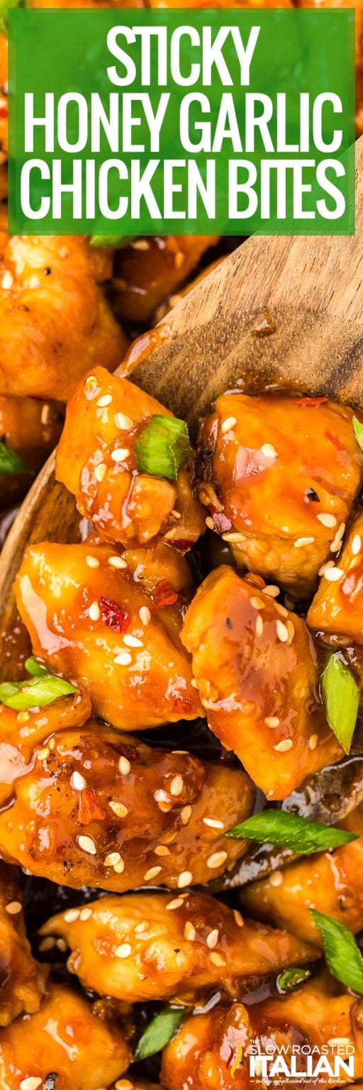 Sticky Honey Garlic Chicken Bites - The Slow Roasted Italian
